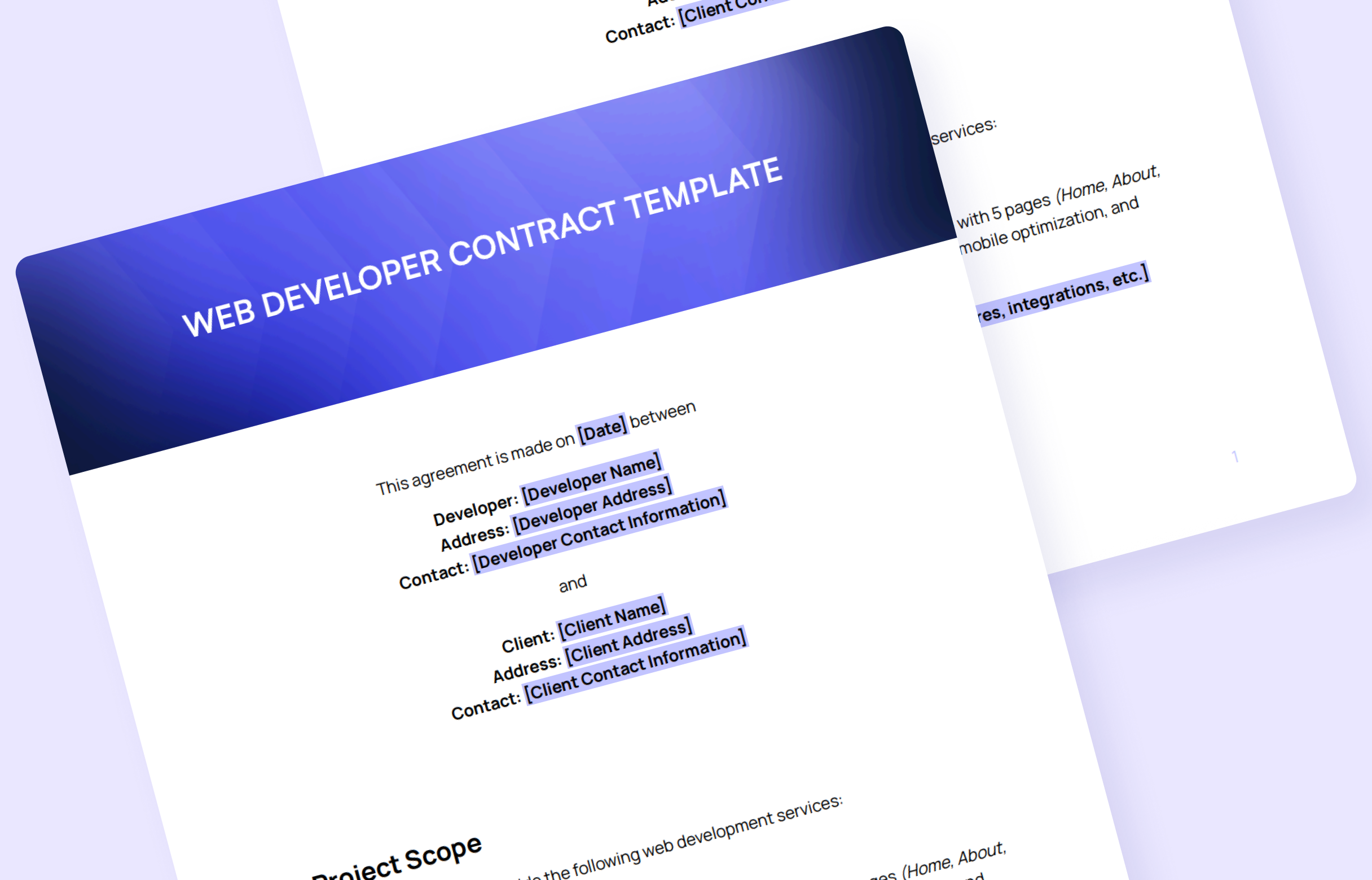 Free Web Developer Contract Template [Docs / DOCX]